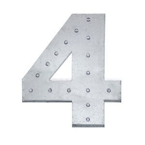 20 Vintage Metal Marquee Number Lights Cordless With 16 Warm White LED ...