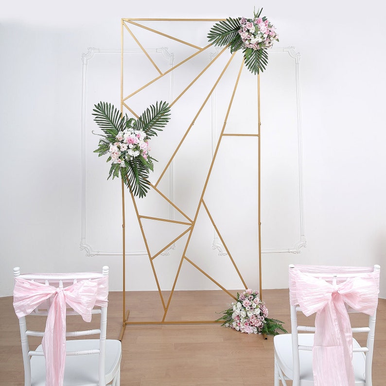 7ft Tall Gold Metal Geometric Wedding Backdrop Rectangle Floor - Etsy