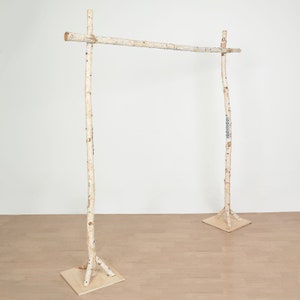 7.4ft Natural Birch Wood Wedding Arch, Square Backdrop Stand ...