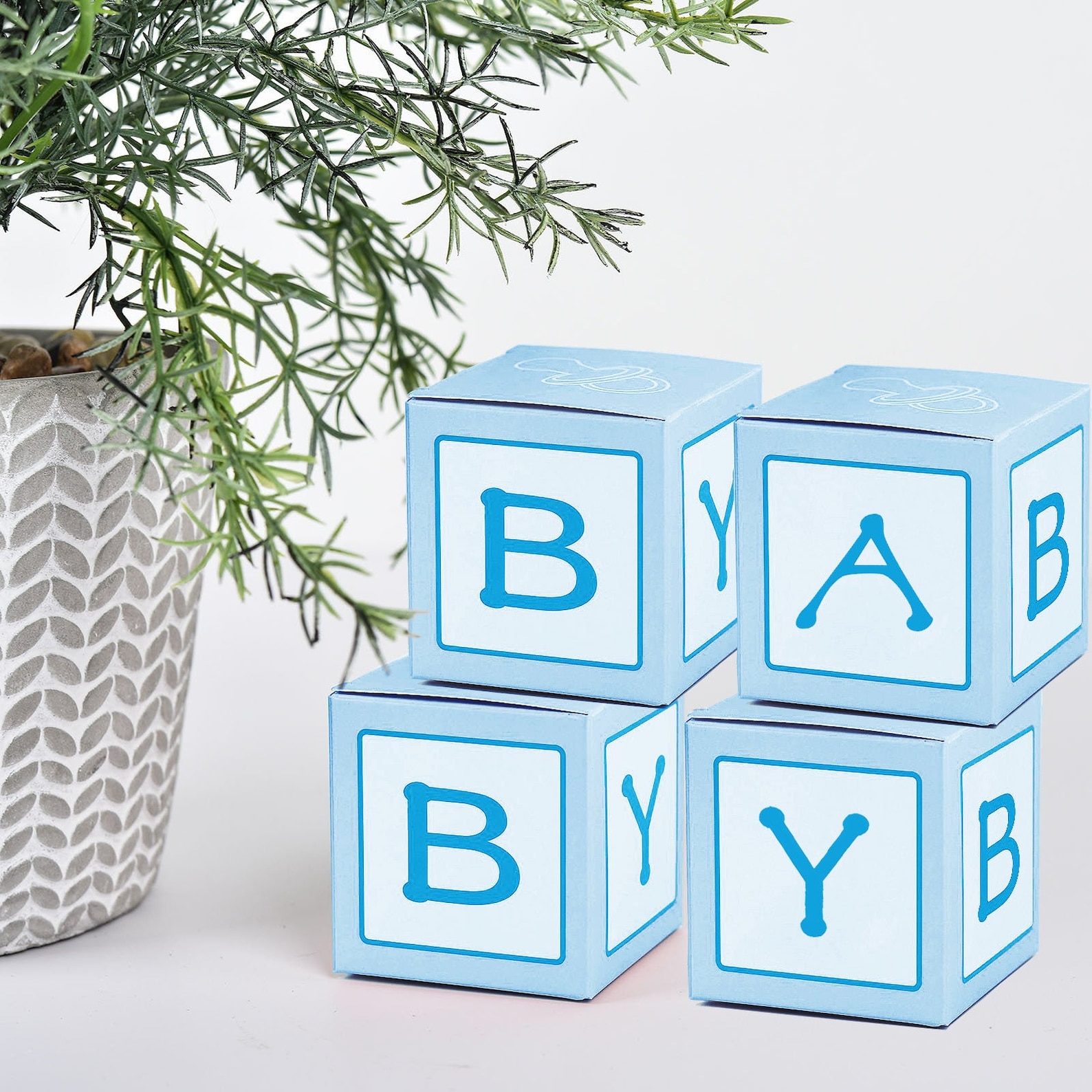 25 Pack | 2" Blue Square Baby Shower Party Favor Boxes, Candy Boxes ...