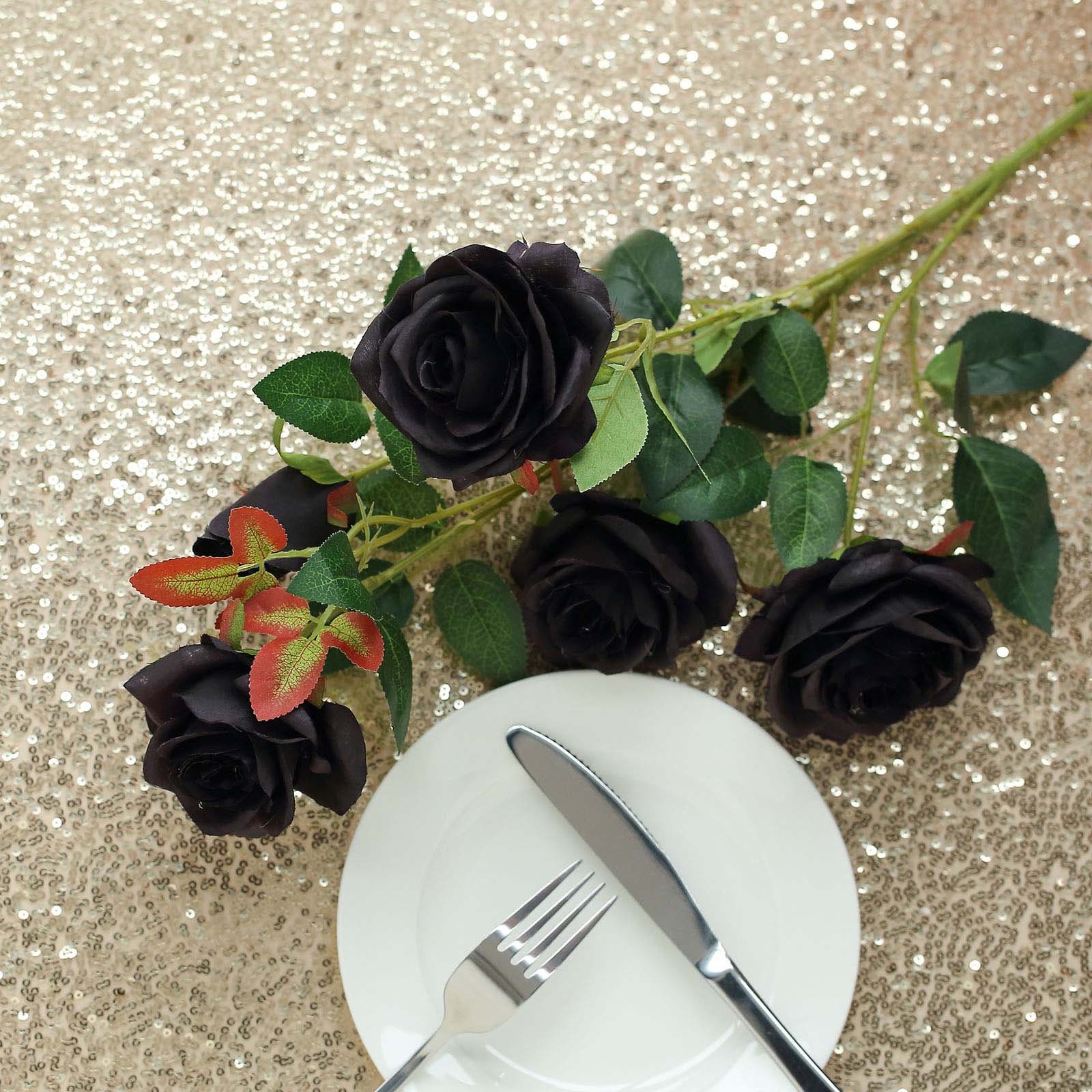 33 Black Roses Silk Roses Long Stem Artificial Flowers - Etsy