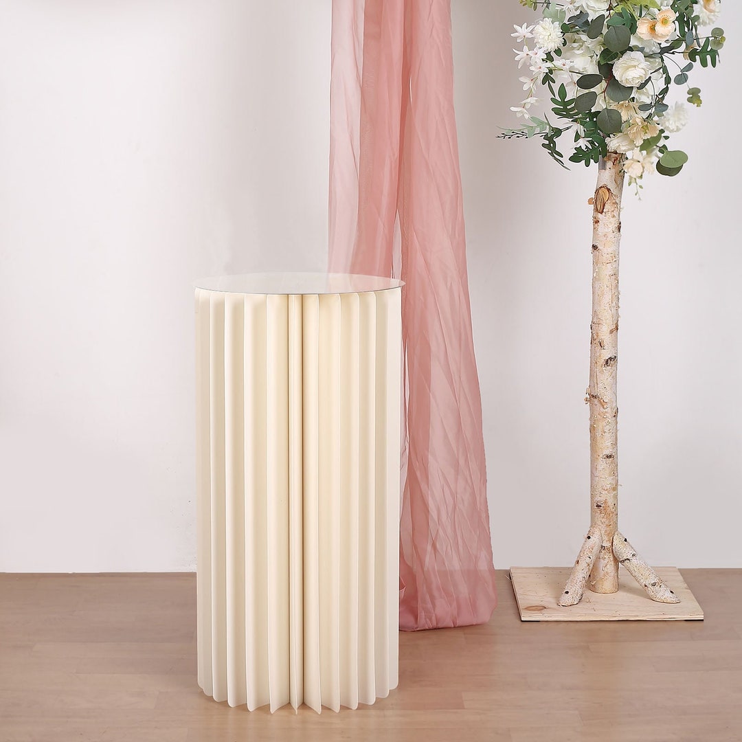32" Ivory Wedding Props Stage Origami Round Pillar Set Baby Shower ...