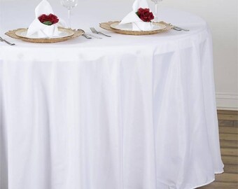 108 Ivory Polyester Round Tablecloth | Etsy