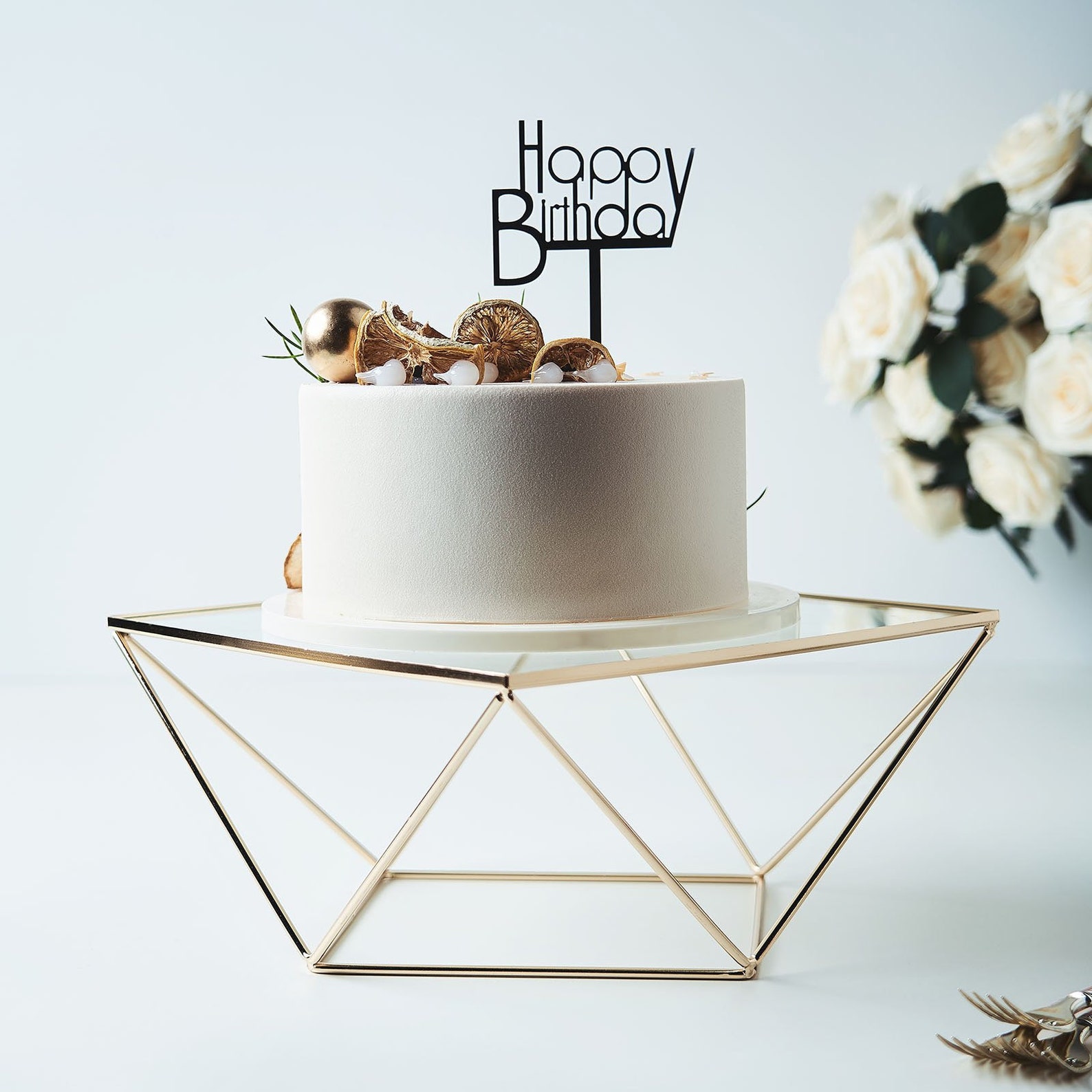 Set of 3 Gold Cake Stand Wedding Geometric Display Stand - Etsy