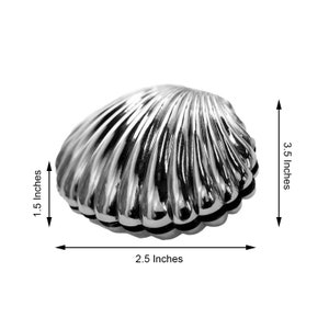 12 Pack Silver Sea Shell Table Top Party Décor, 3.5 Plastic Clams ...