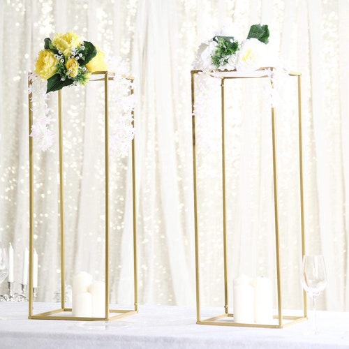Gold Plated Wedding Metal Flower Stand Geometric Centerpiece - Etsy