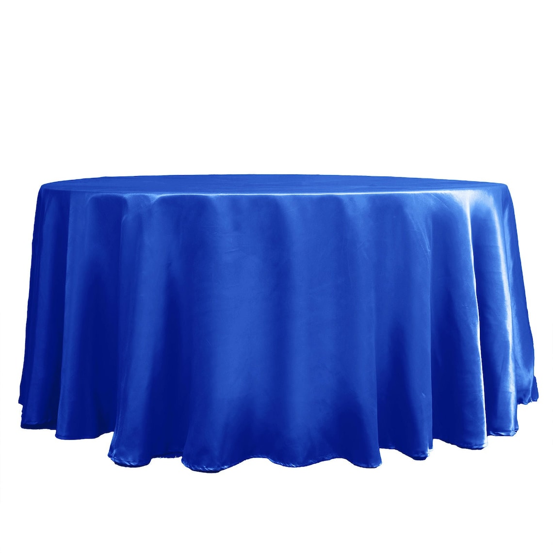 120" Royal Blue Satin Round Tablecloth - Etsy