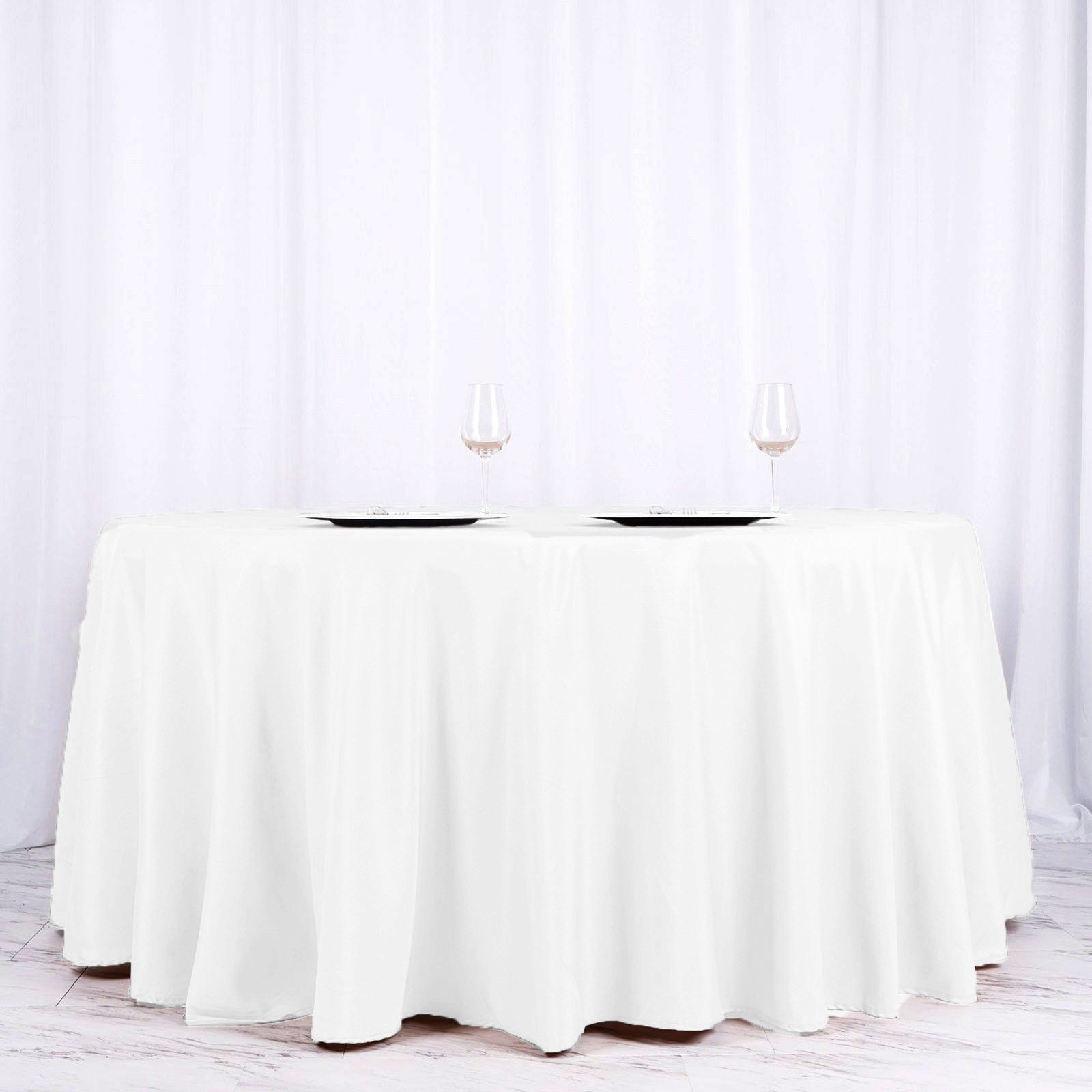 120" White Tablecloth, Round Tablecloth, Linen Tablecloth, Wedding ...