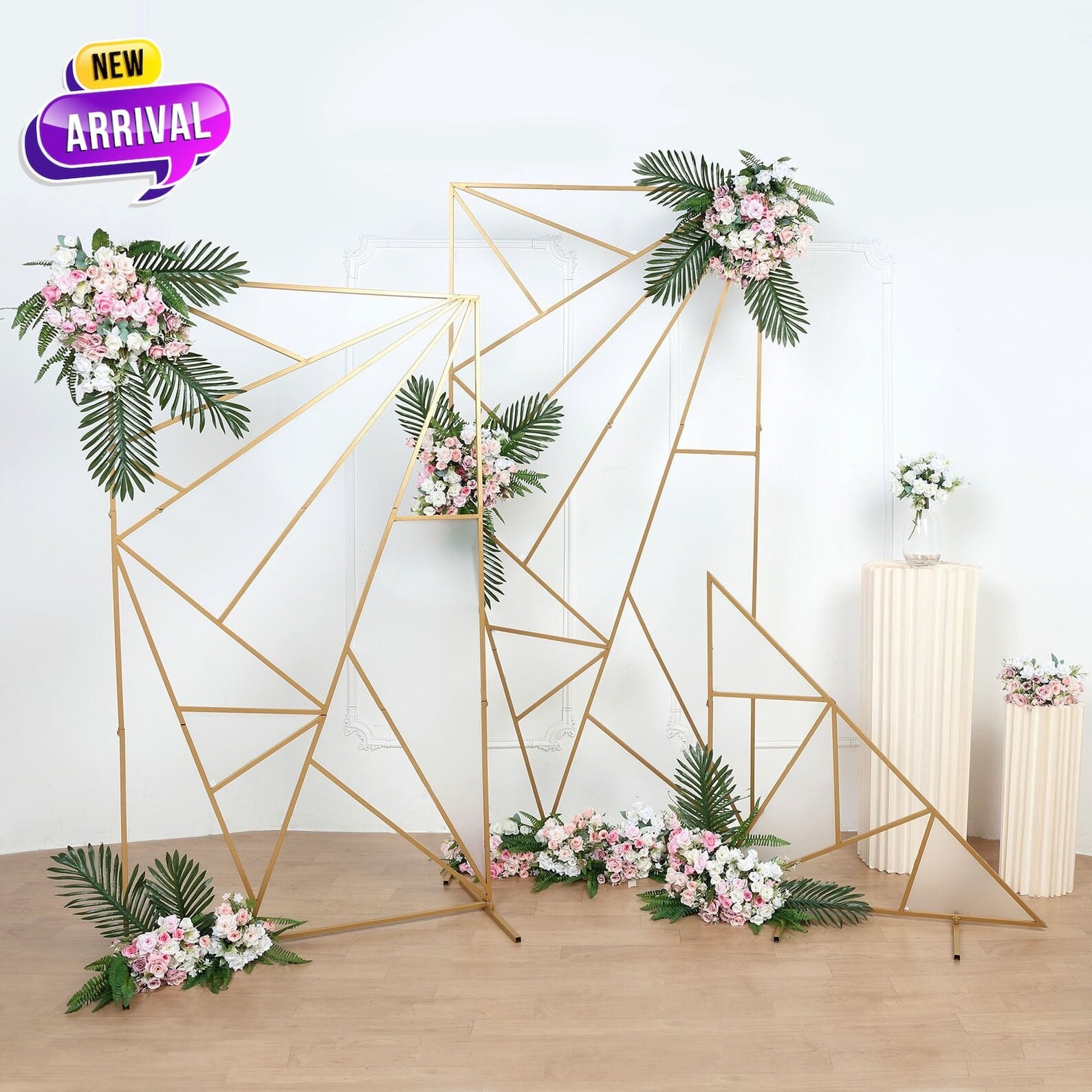 6ft Tall Gold Metal Geometric Wedding Backdrop Rectangle Floor - Etsy