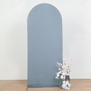 6ft | Matte Dusty Blue Spandex Fitted Wedding Arch Covers for Round Top ...