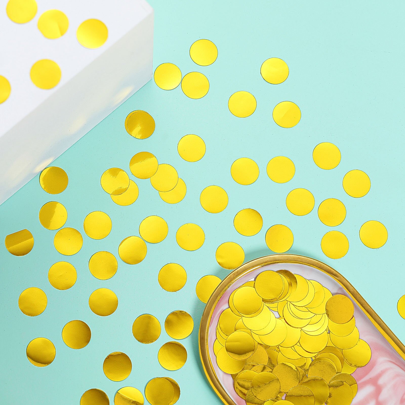 18 Grams | Gold Round Foil Metallic Table Confetti Dots, Balloon ...