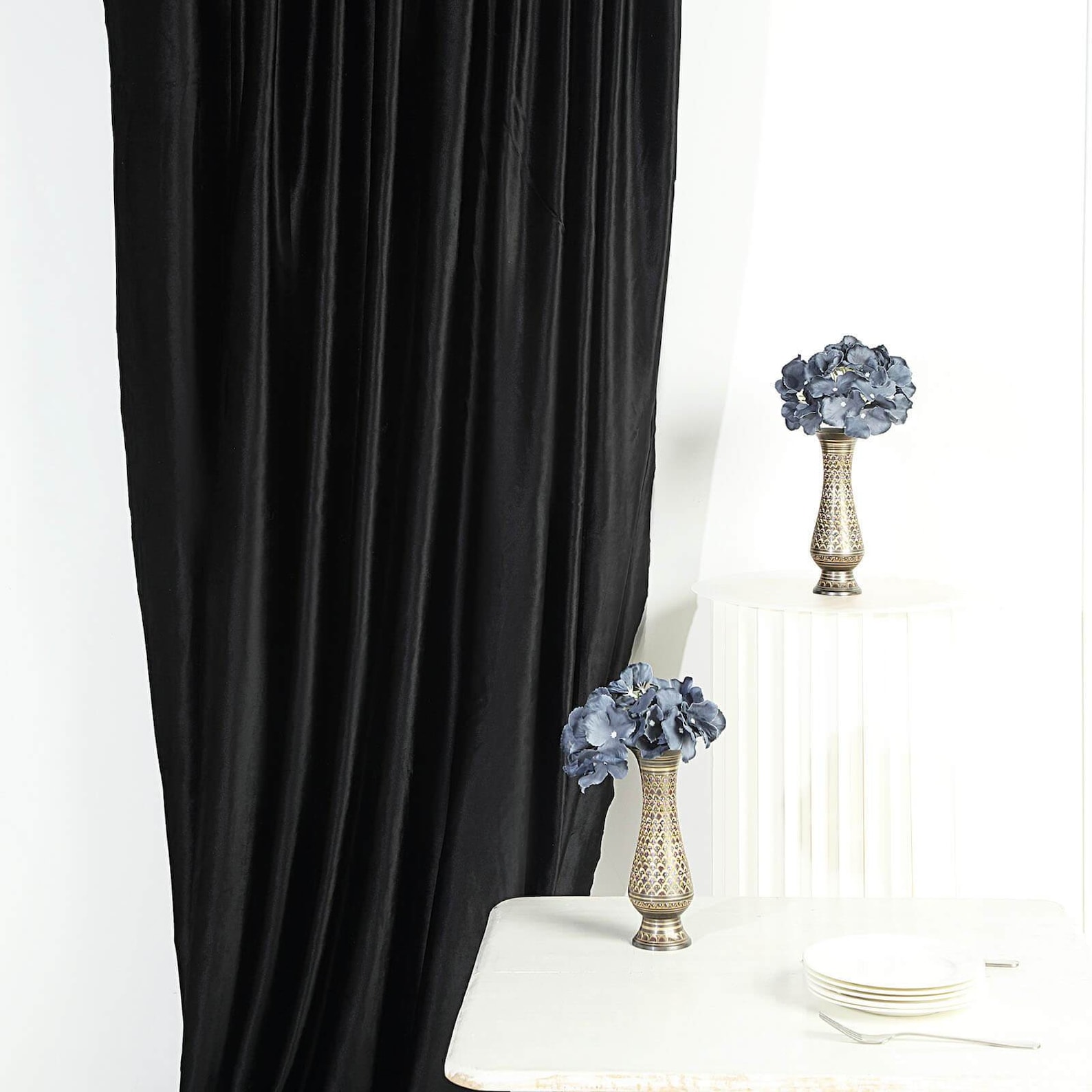 8ft X 8ft Black Velvet Backdrop Drapes Curtains With Rod - Etsy
