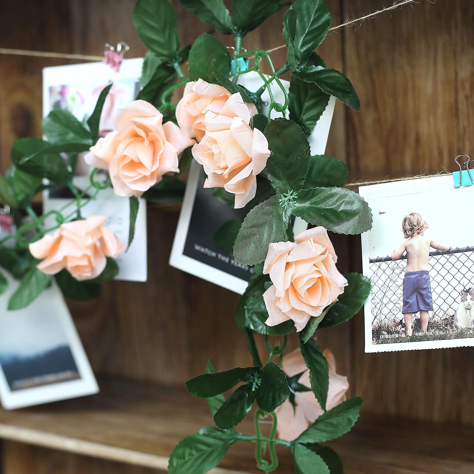 6FT Peach Artificial Rose Flower Garland Greenery Garland - Etsy