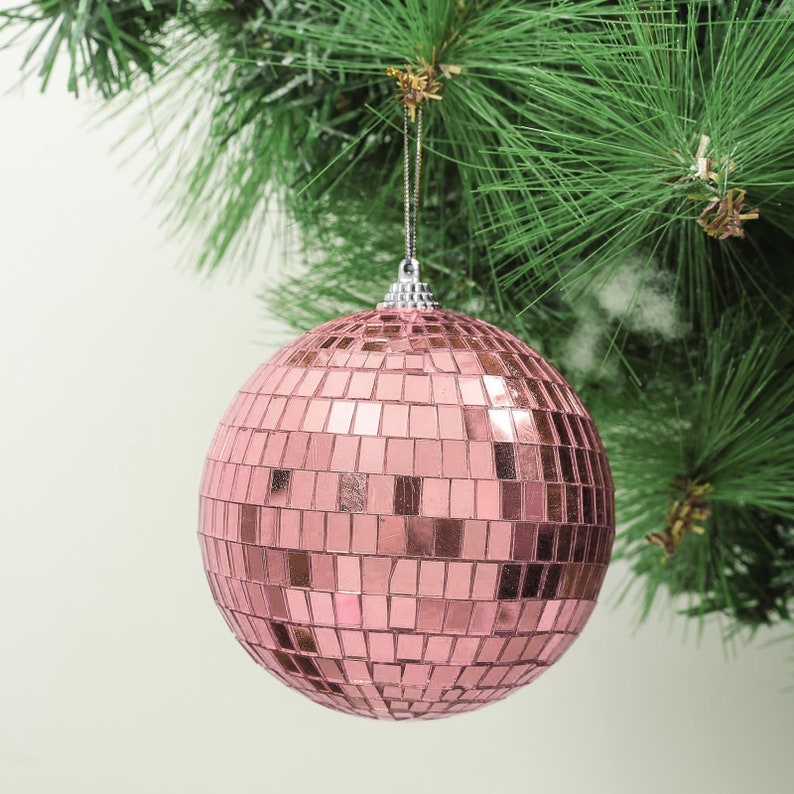 4 Pack 4 Blush Rose Gold Disco Ball Ornaments Mirror - Etsy