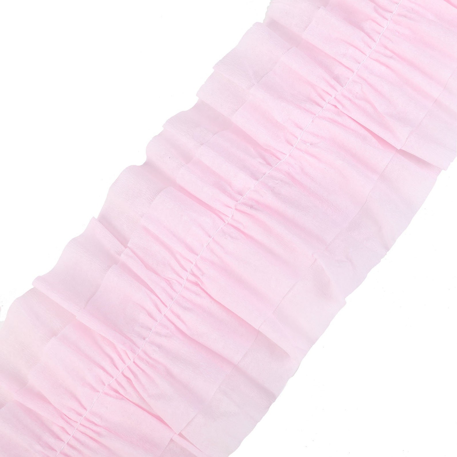 3 Rolls | 28 FT Blush Ruffled Streamers, Tissue Paper Garland, Party ...