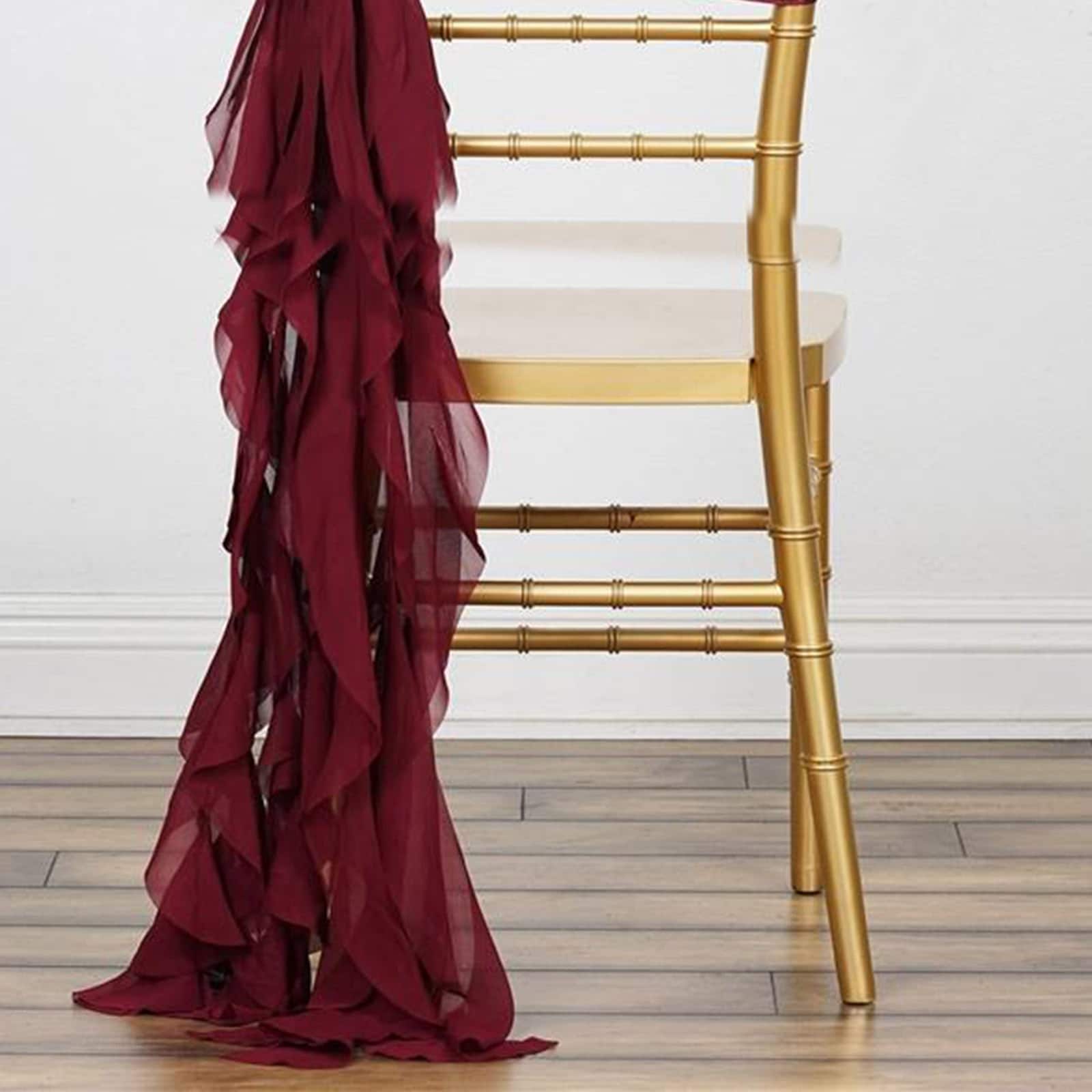 Set of 6 Strands Burgundy Chiffon Sash for Chair Decor - Etsy