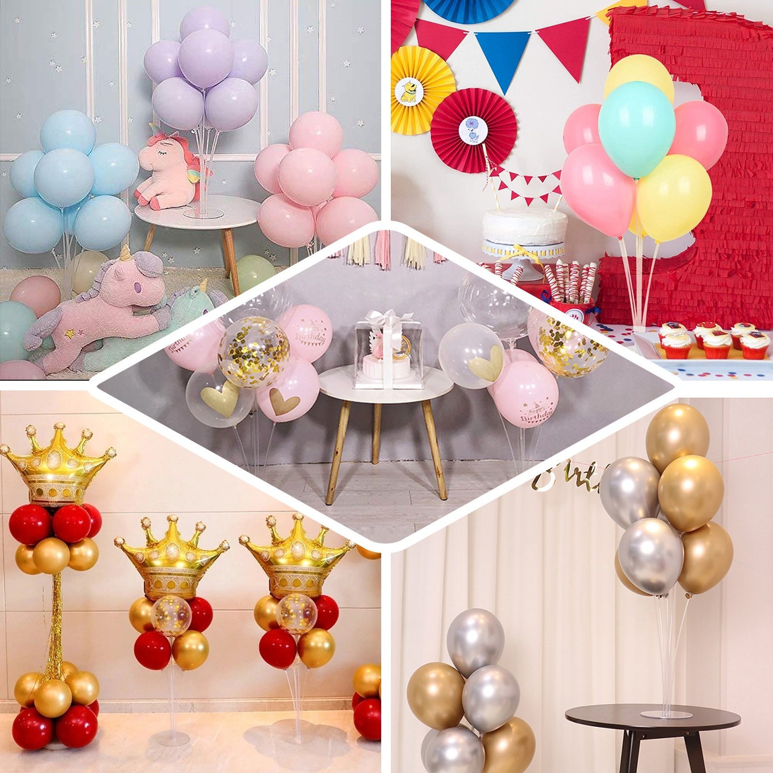 Set of 2 30 Clear Balloon Stand Kit Table Balloon - Etsy