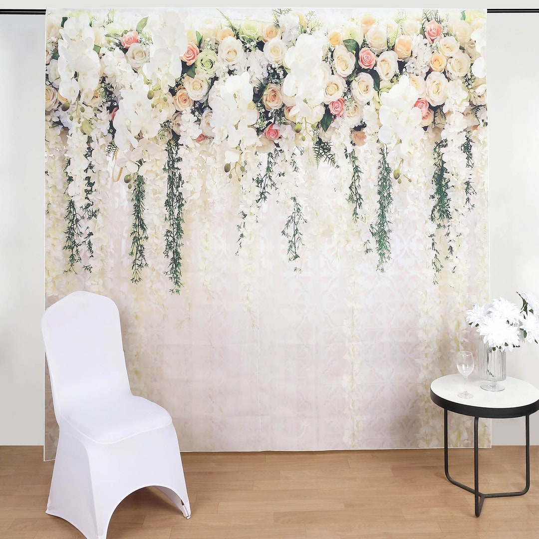 8ftx8ft | Hanging Flower Vinyl Party Backdrop, Flower Theme Photography ...