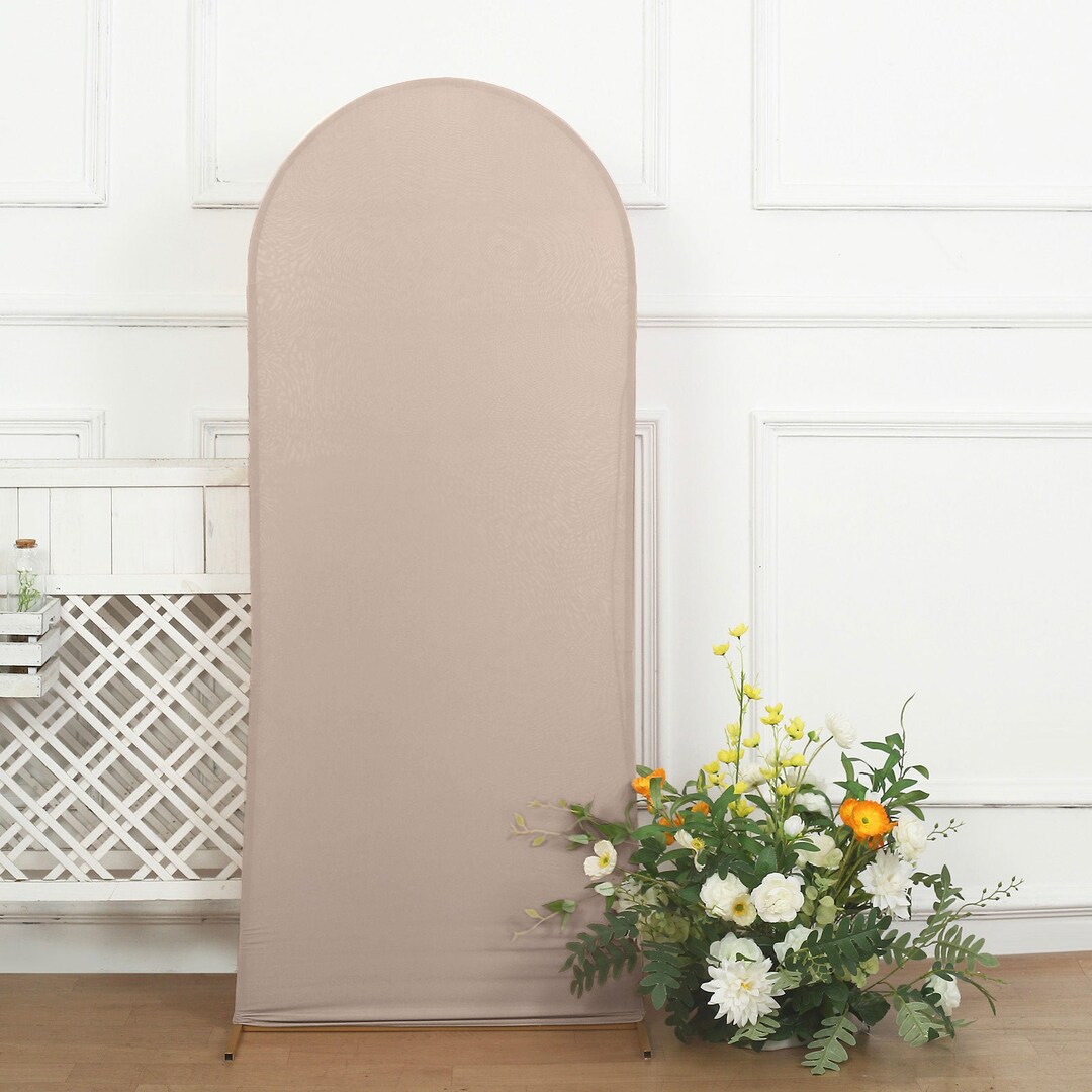 5ft | Matte Light Brown Spandex Fitted Wedding Arch Covers for Round ...