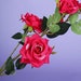 2 Stems 38 Fushia Rose Spray, Long Stem Silk Roses for Wedding Flowers ...