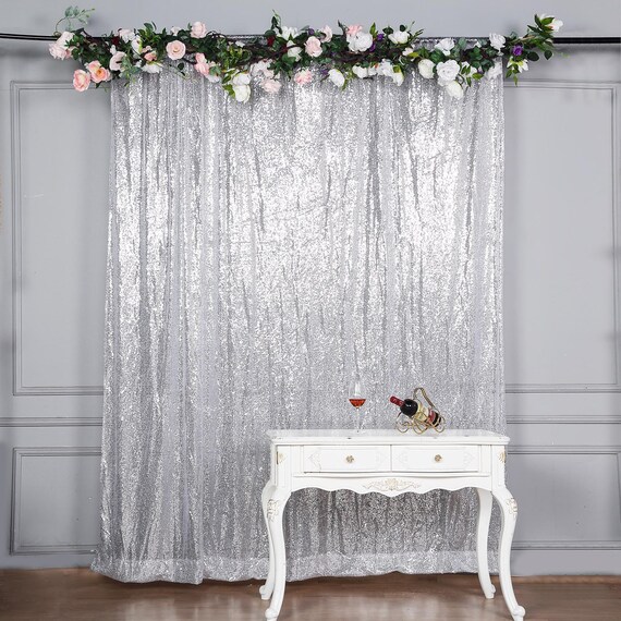 Silver Glitz Sequin Backdrop Photo Booth Backdrop Sequin - Etsy