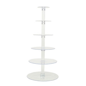 6 Tier Clear Cake Stand, Acrylic Glass Cake Stand Riser, Round Display ...