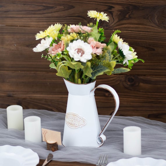 Rustic Pitcher Flower Arrangements Rustic Milk Jug Water Pitcher Vase
