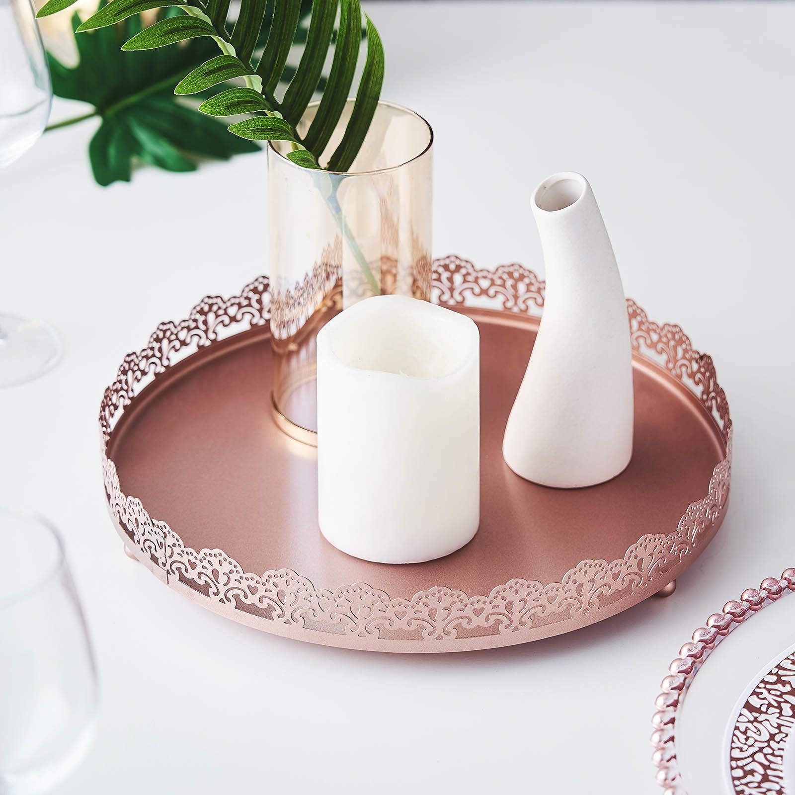 Rose gold tray table store