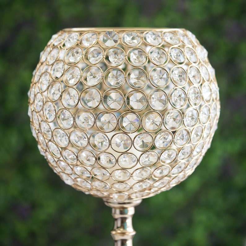Efavormart 30 Gold Acrylic Crystal Goblet Candle - Etsy