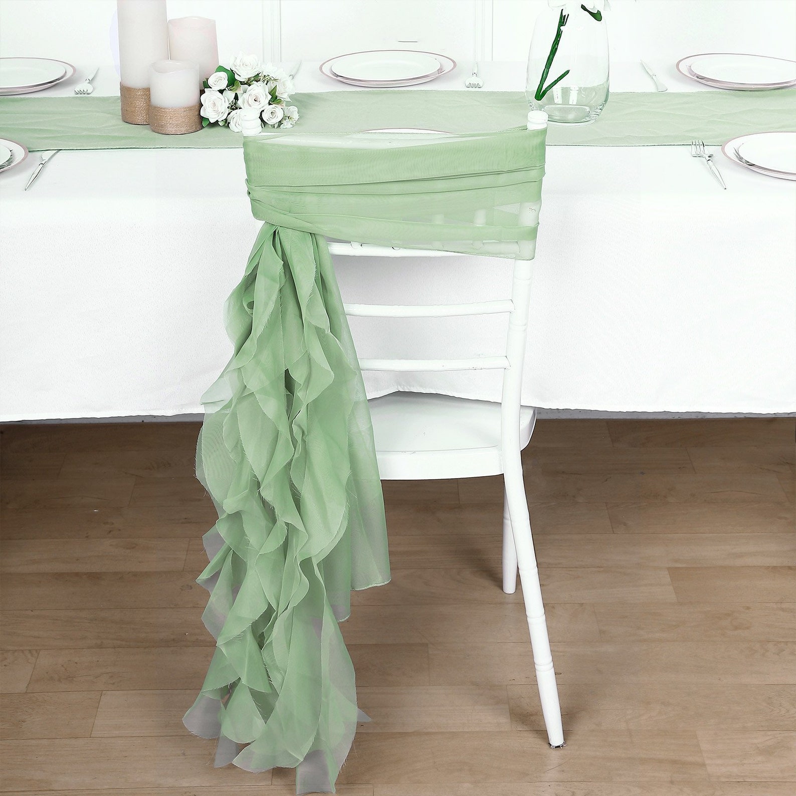 Set of 6 Strands Chiffon Sash for Chair Decor Wedding Chair - Etsy
