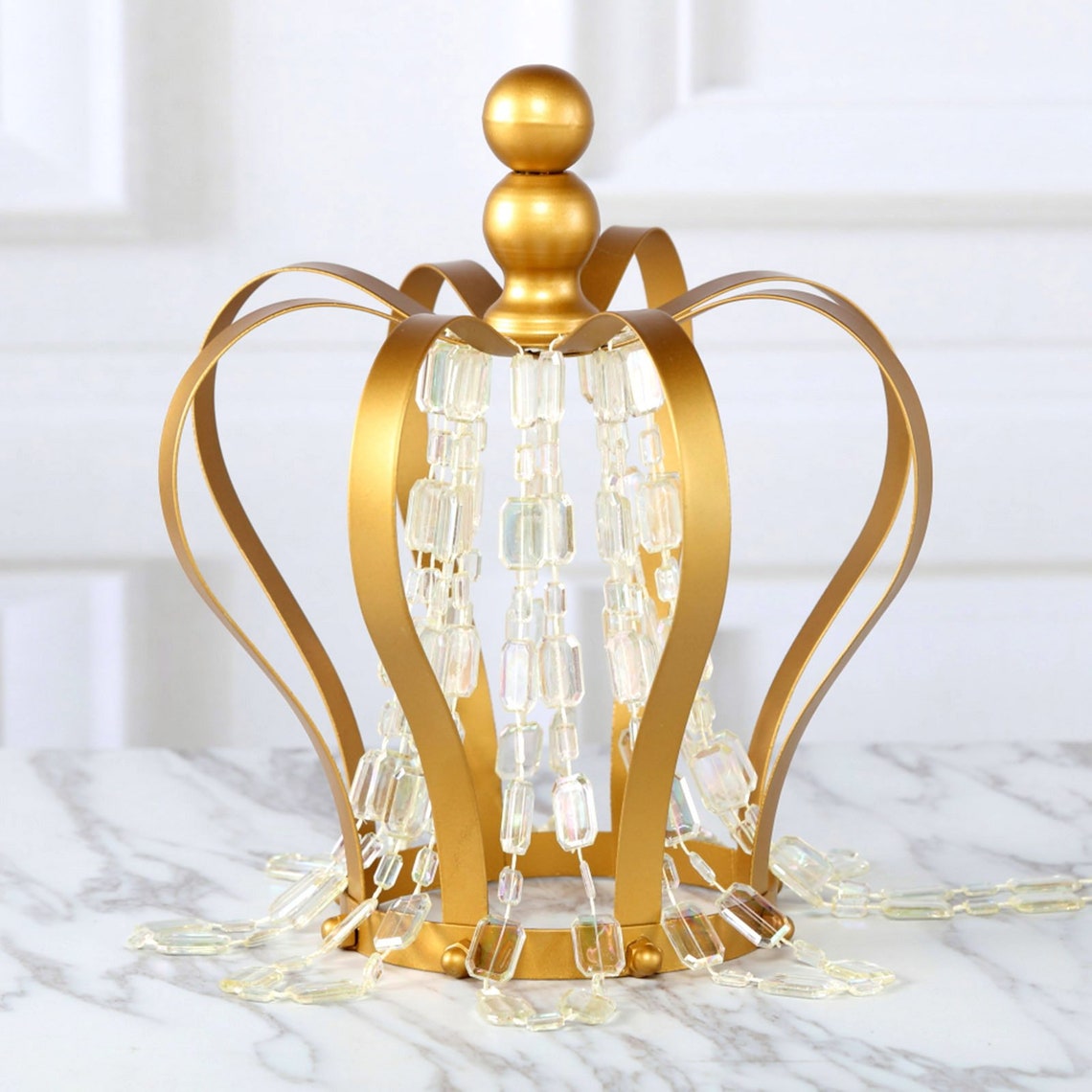 9" Gold Cake Toppers, Crown Cake Toppers, Royal Crown Cake Top, Metal ...