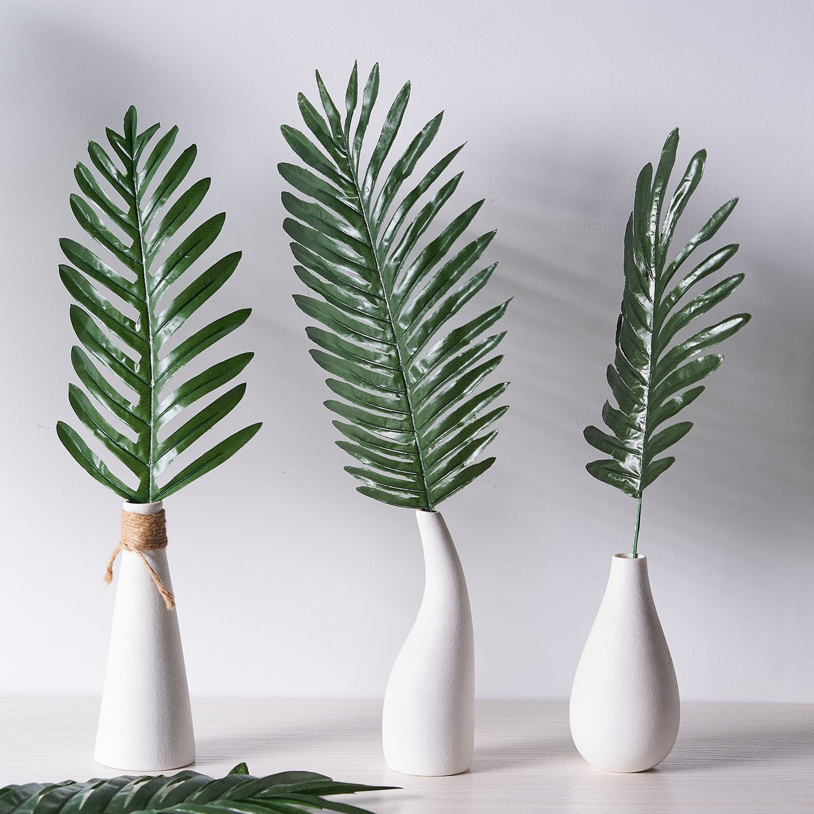 5 Stems Green Palm Leaf Stem Fake Tropical Plant Artificial - Etsy