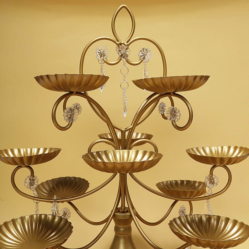 20 Tall 12 Arm Matte Gold Cupcake Stand With Acrylic - Etsy