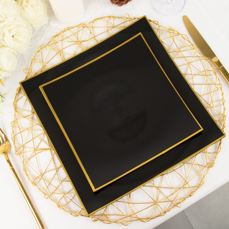 Black Square Dinner Plate - Etsy