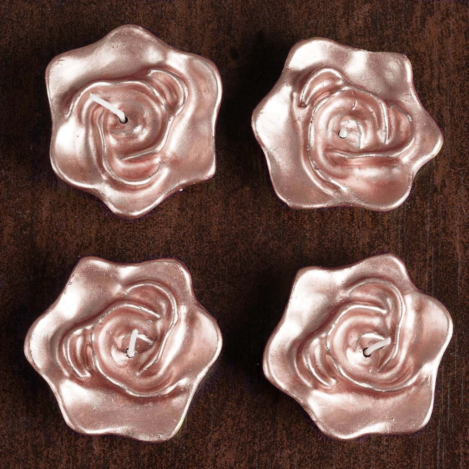 Rose Gold Rose Flower Floating Candles Rose Candles for Table - Etsy