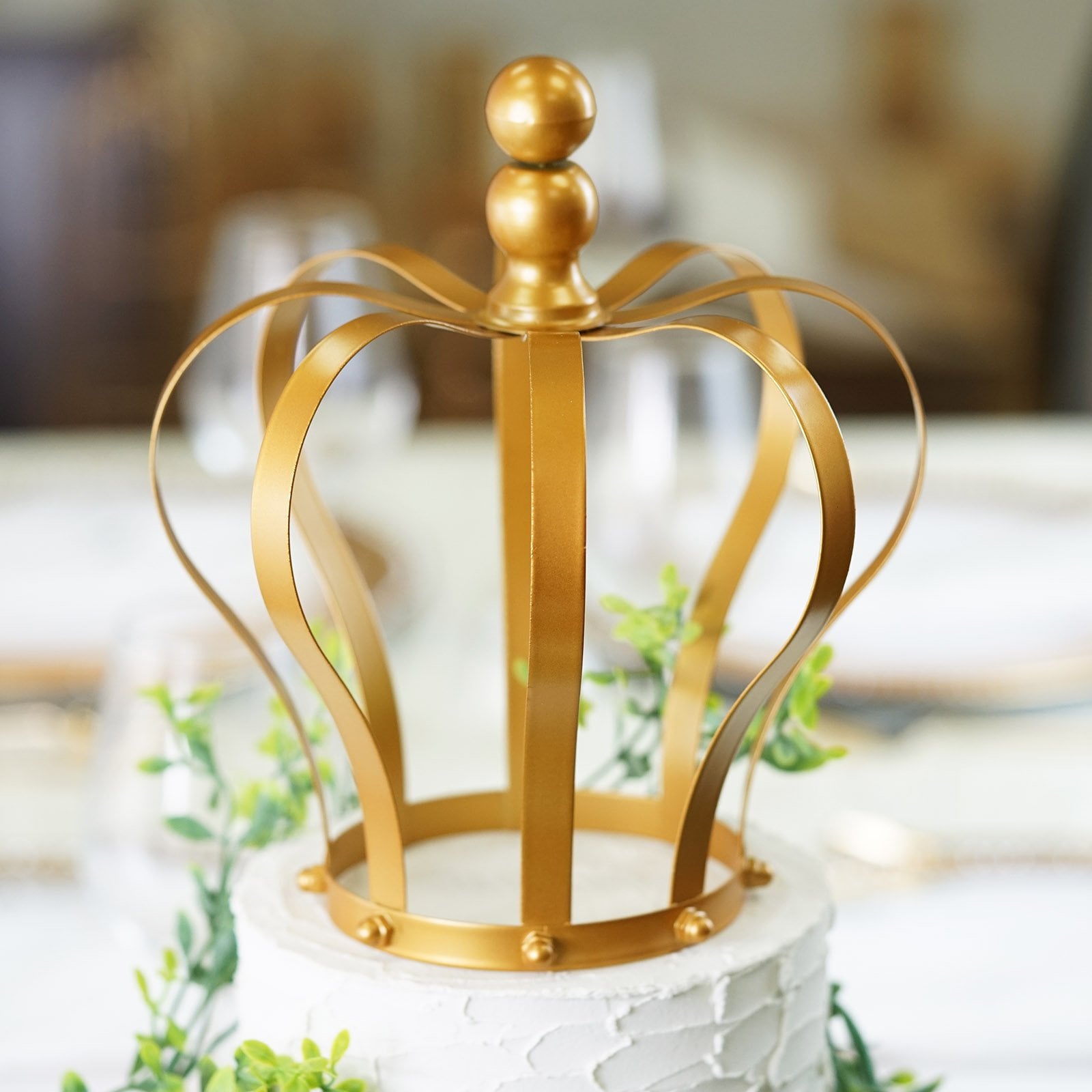 9" Gold Cake Toppers, Crown Cake Toppers, Royal Crown Cake Top, Metal ...