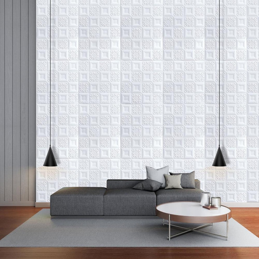 10 Pack | 3D Wall Panels, Self Adhesive Decorative Wall Tiles Modern ...