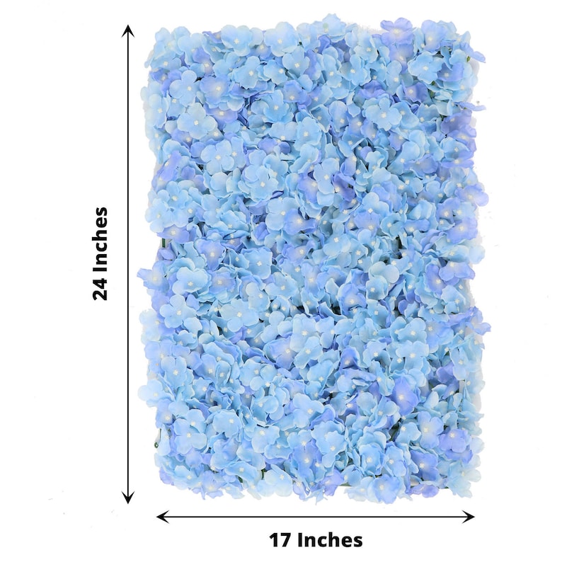 11 Sq Ft - 4 Panels Serenity Blue Hydrangea Flower Wall Panel for ...