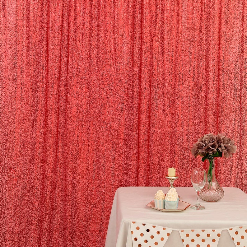 Red Glitz Sequin Backdrop Photo Booth Backdrop Sequin Drapes | Etsy