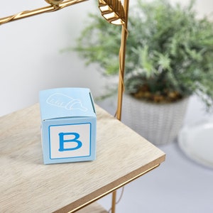 25 Pack | 2" Blue Square Baby Shower Party Favor Boxes, Candy Boxes ...