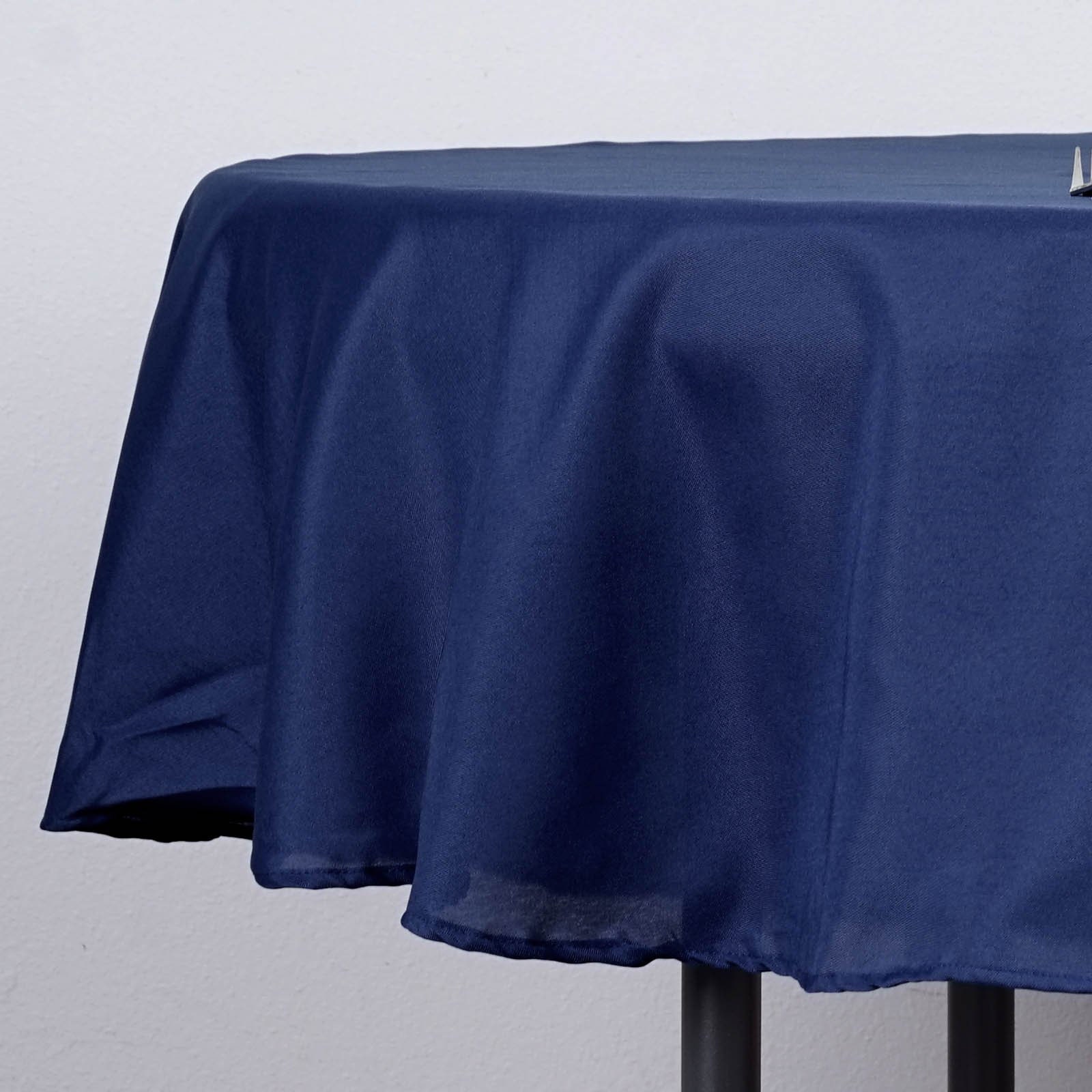 90 Navy Blue Polyester Round Tablecloth - Etsy