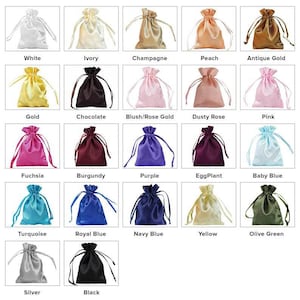 12 Pack | 3”x4” Pink Satin Favor Bags, Drawstring Pouch, Wedding Party ...