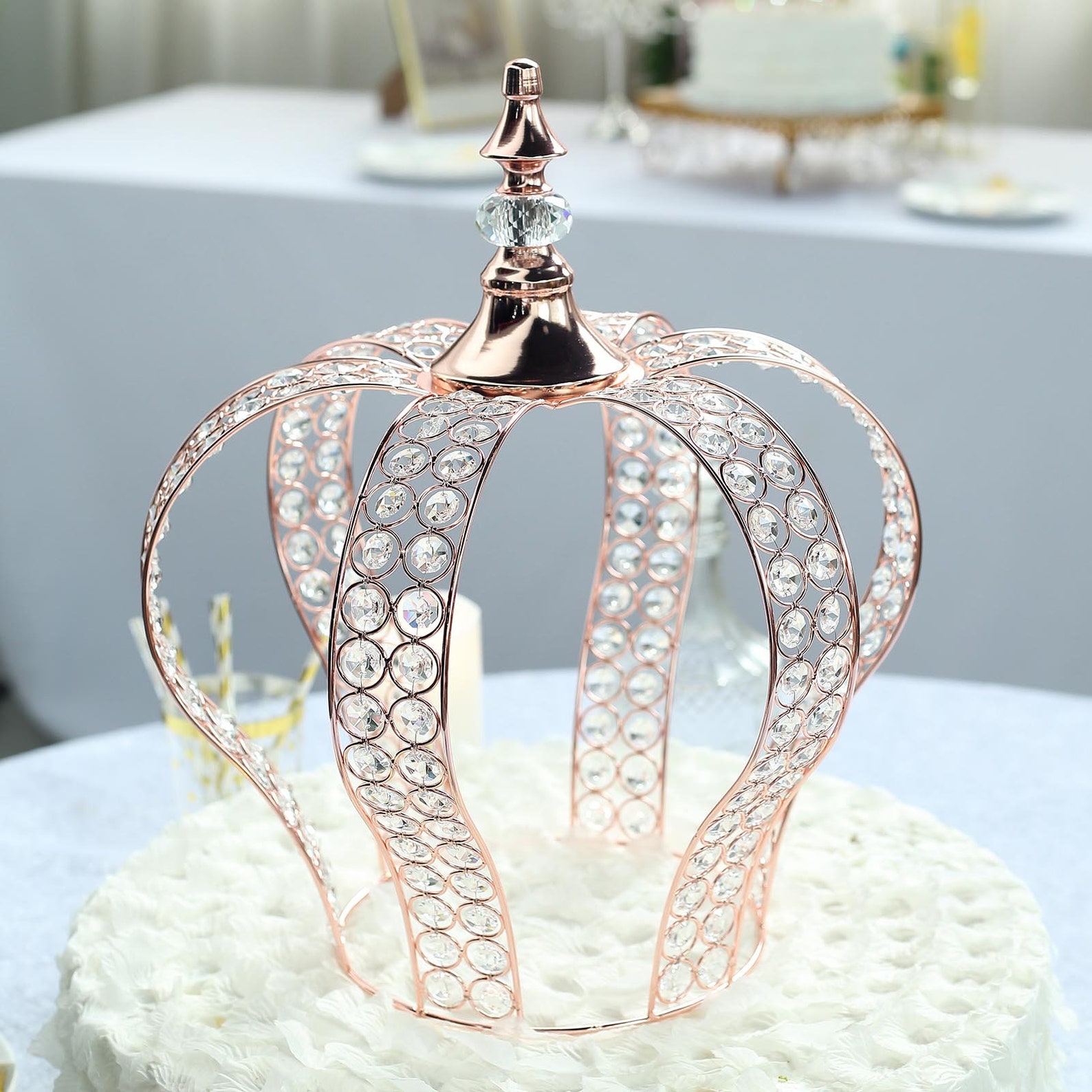 16 Rose Gold Cake Toppers With Acrylic Crystals Royal - Etsy