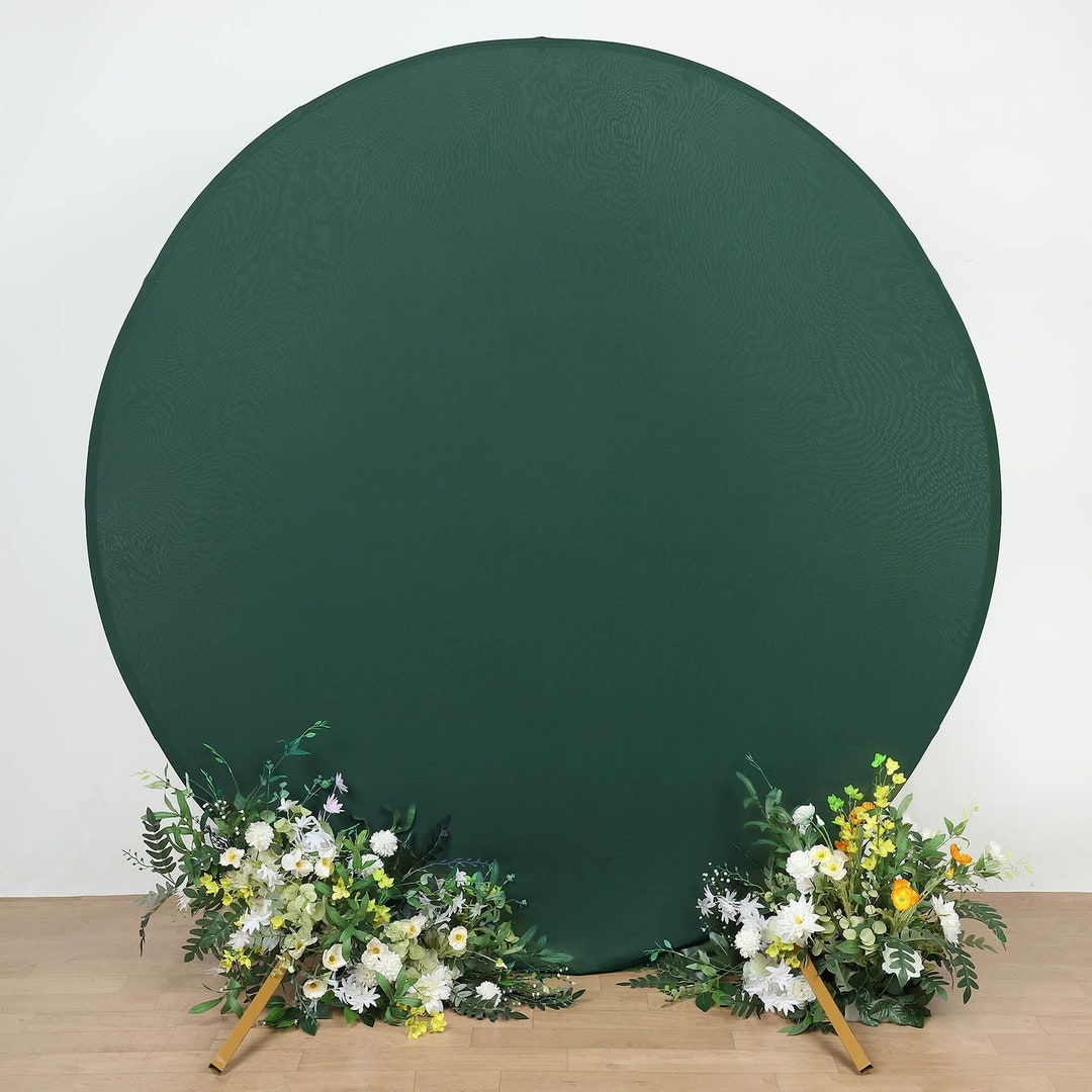 7.5ft Hunter Emerald Green Round Spandex Fit Wedding Round Backdrop ...
