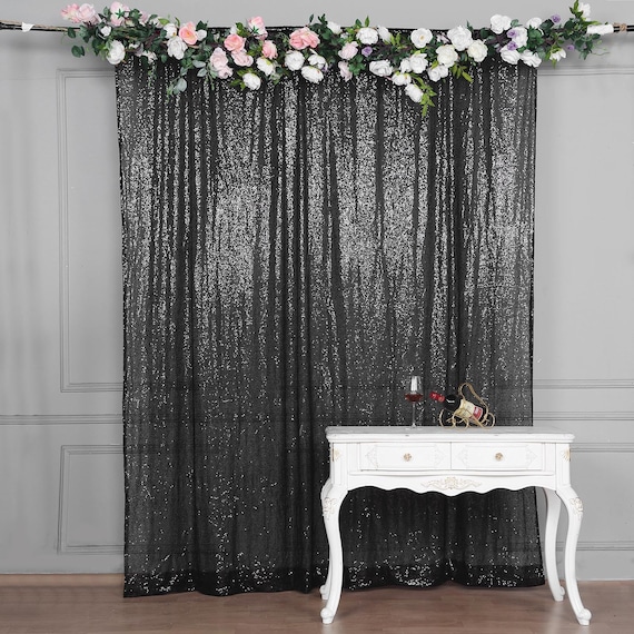 Black Glitz Sequin Backdrop Photo Booth Backdrop Sequin | Etsy