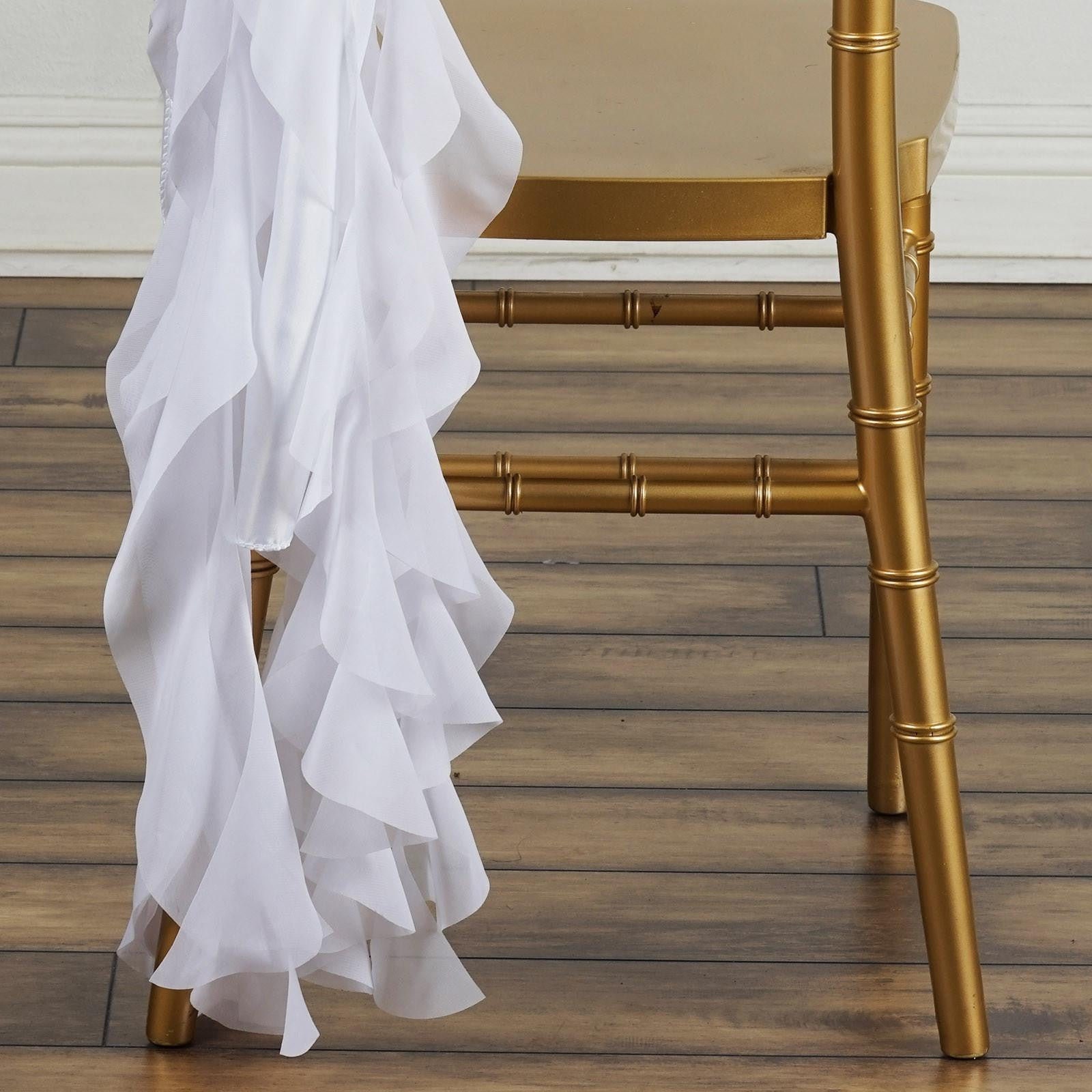 Set of 6 Strands White Chiffon Sash for Chair Decor Wedding - Etsy