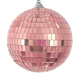 4 Pack | 4" Blush Rose Gold Disco Ball Ornaments, Mirror Foam Ball With ...