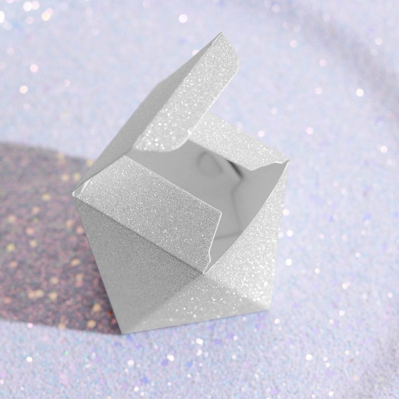 25 Pack | Silver Glittered Wedding Favor Boxes, Party Favor Gift Boxes ...