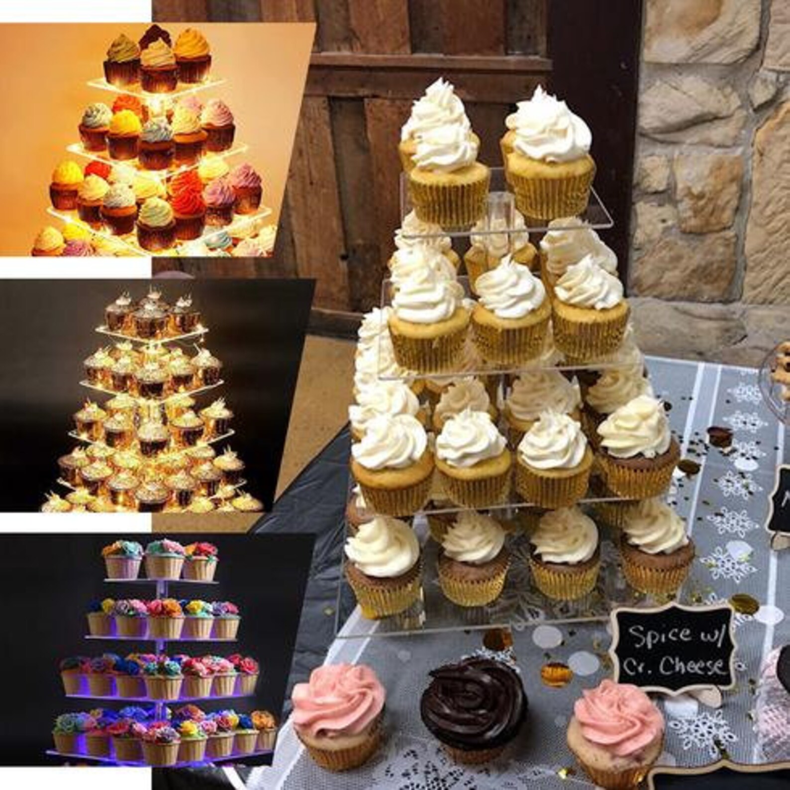 7 Tier 25 Clear Cupcake Stand Acrylic Glass Cake - Etsy