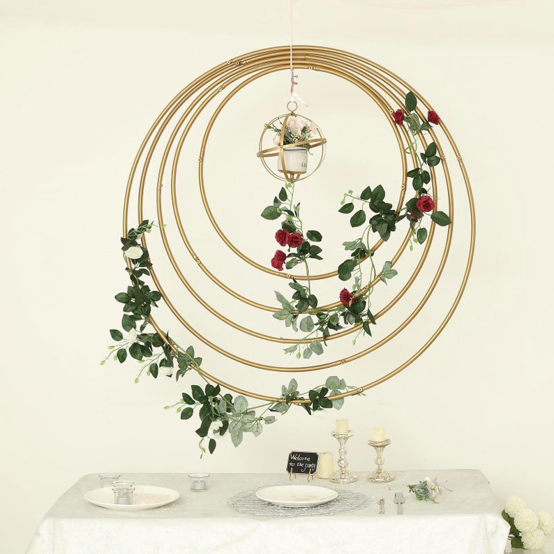 24" Gold Heavy Duty Metal Hoop Wreath, Floral Hoop, Door Wreath ...